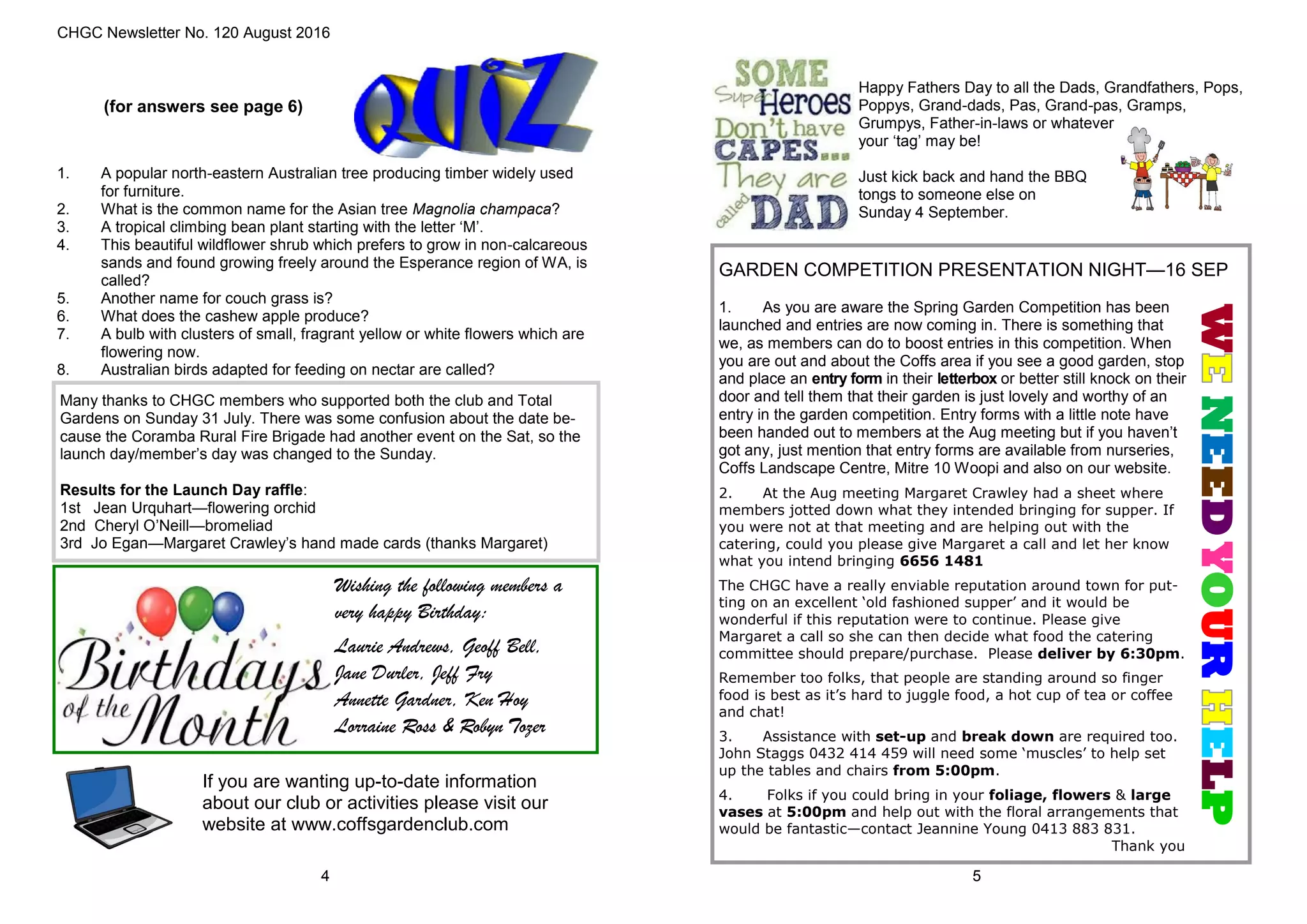 CHCG Newsletter No. 120 Aug 2016 | PPT