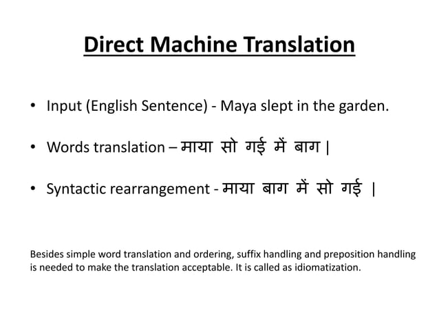 Machine Translation System: Chhattisgarhi to Hindi | PPT