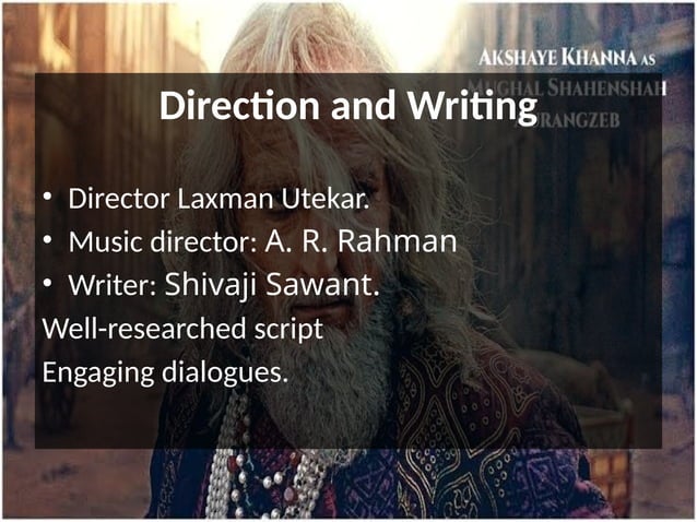 CHAVVA Movie Review ppt to be needed by any student bollywood film ...