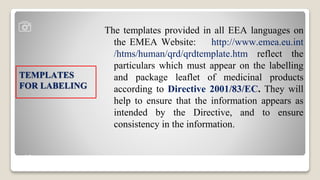 labelling of drugs and cosmetics in European Union | PPTX