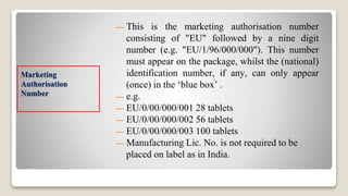 labelling of drugs and cosmetics in European Union | PPTX