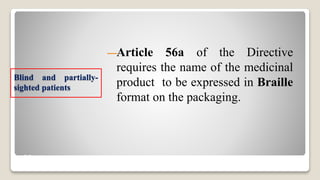 labelling of drugs and cosmetics in European Union | PPTX