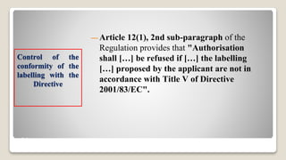 labelling of drugs and cosmetics in European Union | PPTX