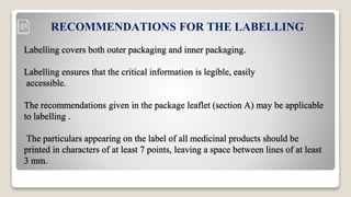 labelling of drugs and cosmetics in European Union | PPTX