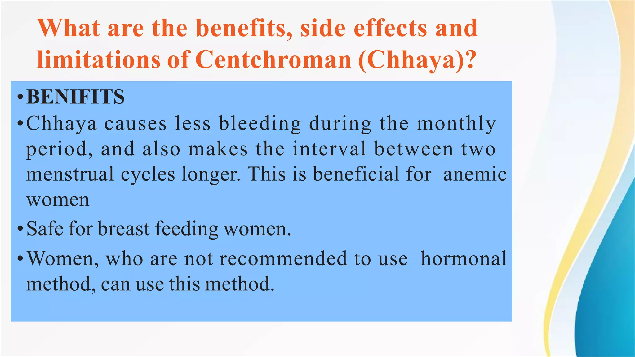Centchroman Tablets I.P.( Chhaya) Oral Contraceptive Pills | PDF