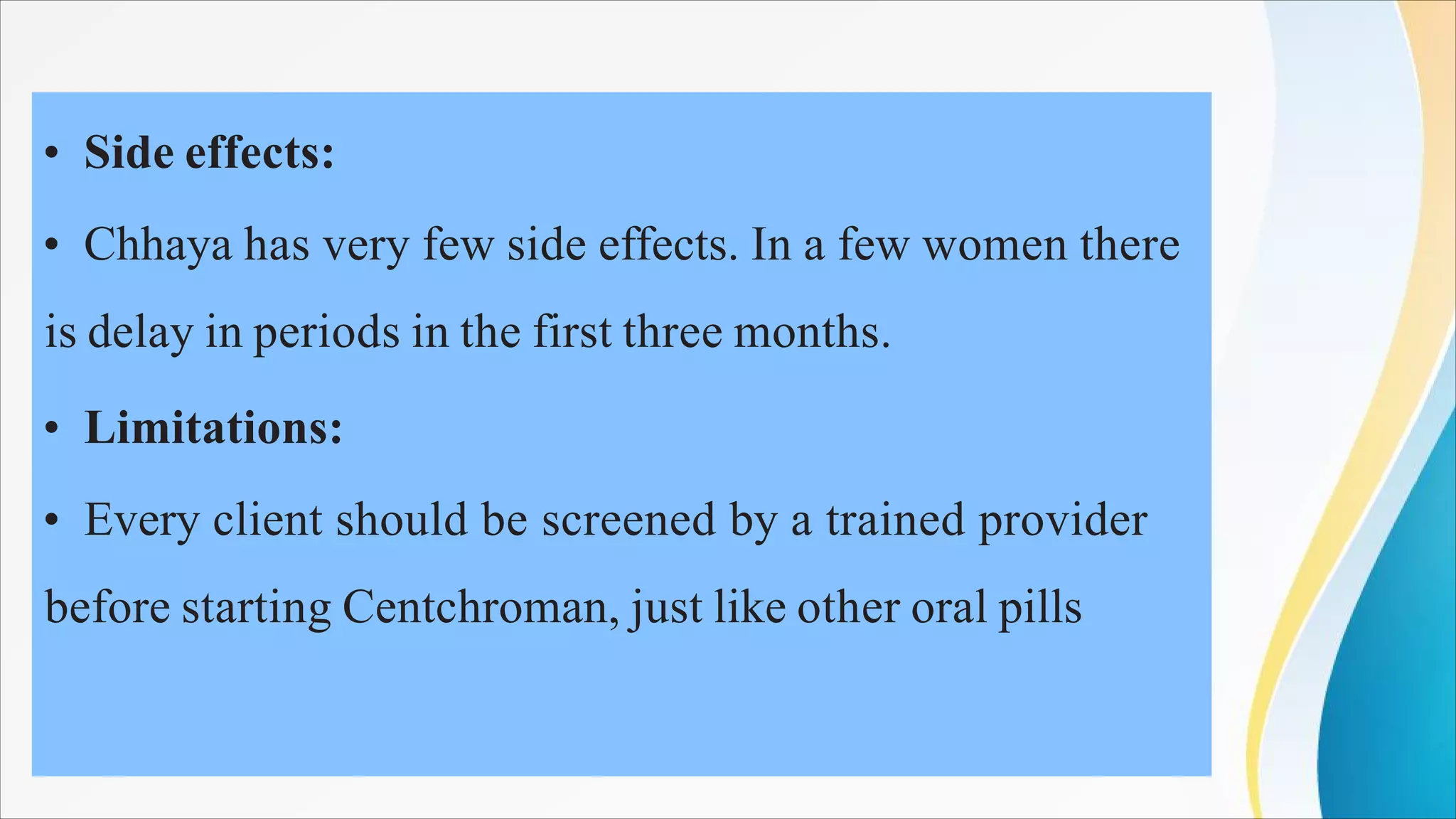 Centchroman Tablets I.P.( Chhaya) Oral Contraceptive Pills | PDF