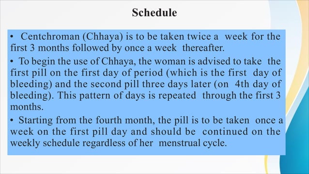 Centchroman Tablets I.P.( Chhaya) Oral Contraceptive Pills | PDF