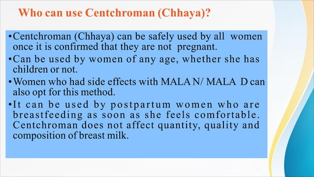 Centchroman Tablets I.P.( Chhaya) Oral Contraceptive Pills | PDF