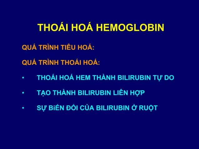 Chuyển hoá Hemoglobin bài giảng chương trình y khoa | PDF