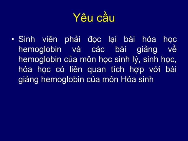 Chuyển hoá Hemoglobin bài giảng chương trình y khoa | PDF