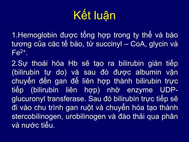 Chuyển hoá Hemoglobin bài giảng chương trình y khoa | PDF