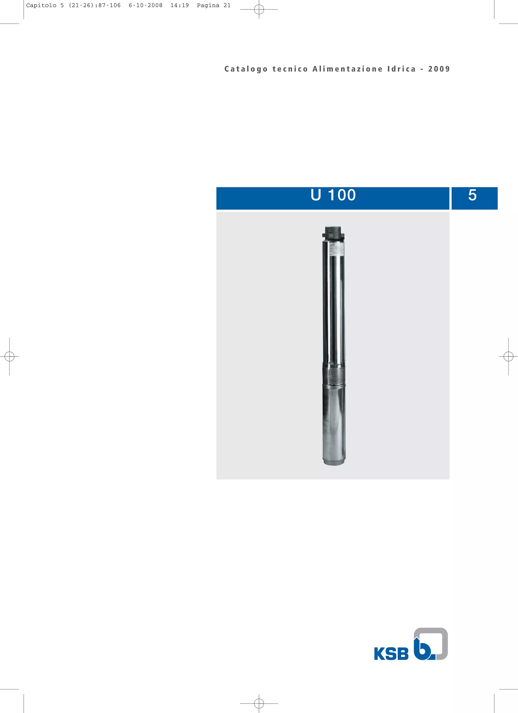 KSB U 100 - Pompe per pozzi profondi - Fornid | PDF