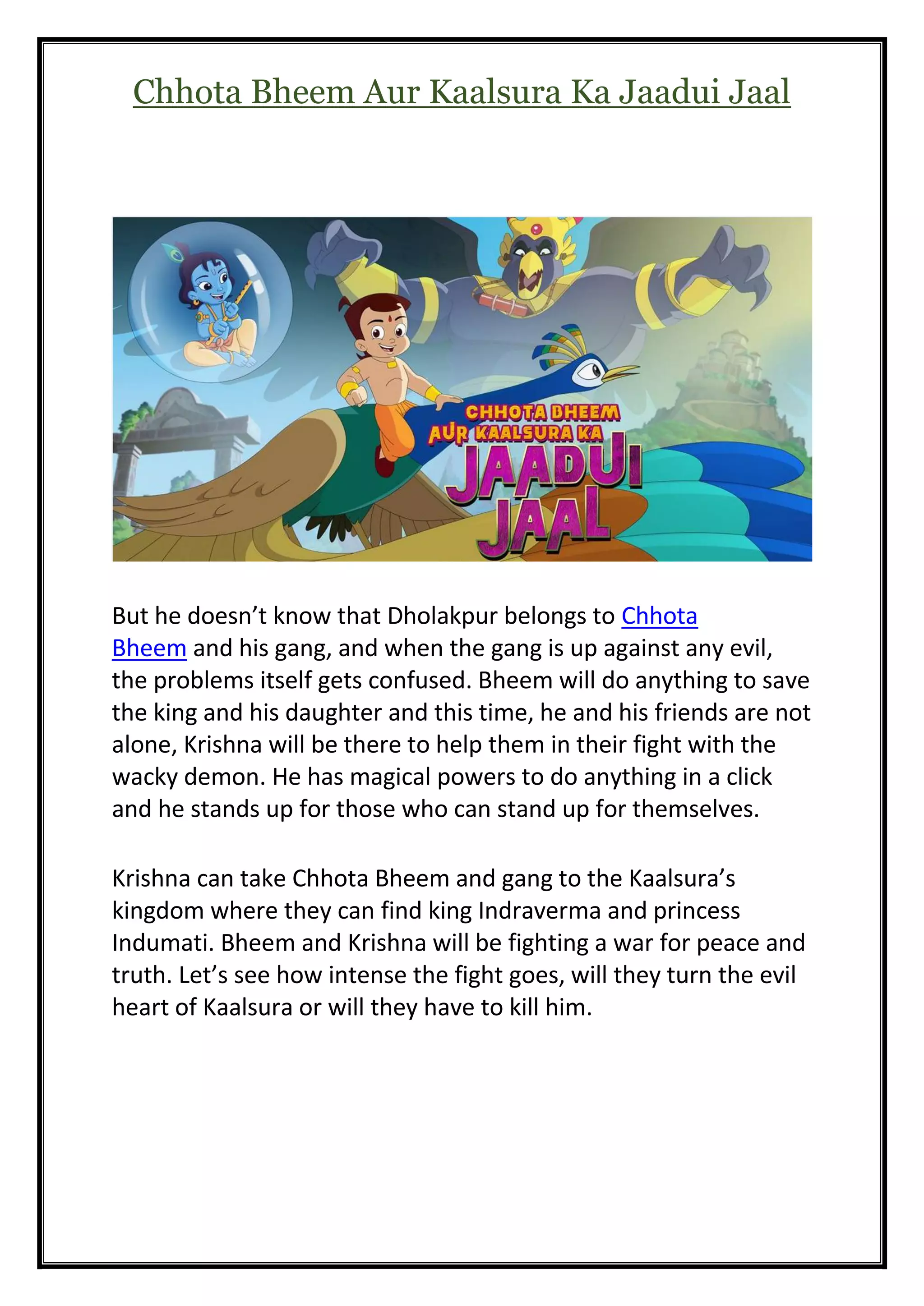 Chhota bheem aur kaalsura ka jaadui jaal | PDF