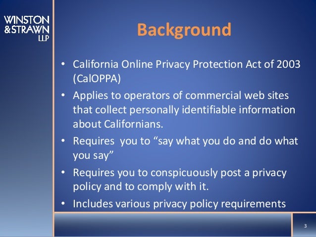 California's New Privacy Policy Guidelines