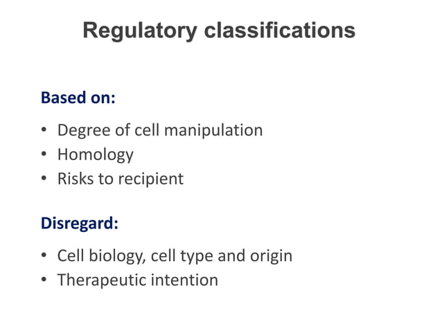 Cell Therapy - Definitions and Classifications | PPTX