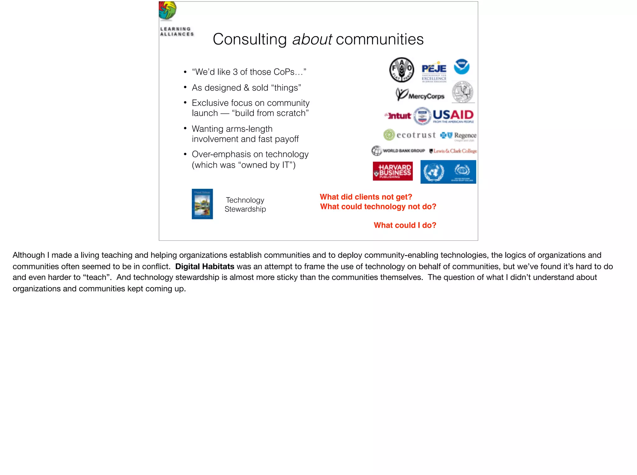 Be here when - communities and how they use technology to design ...