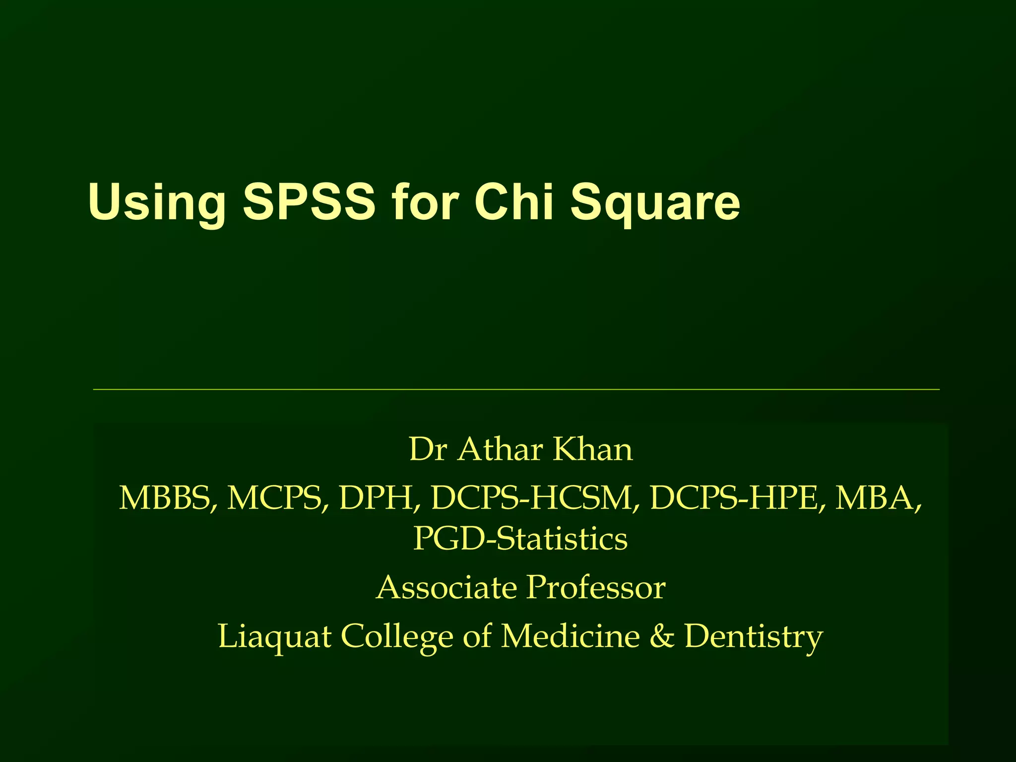 Chi square Test Using SPSS | PDF