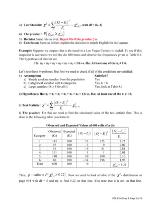 Chi square tests | DOC