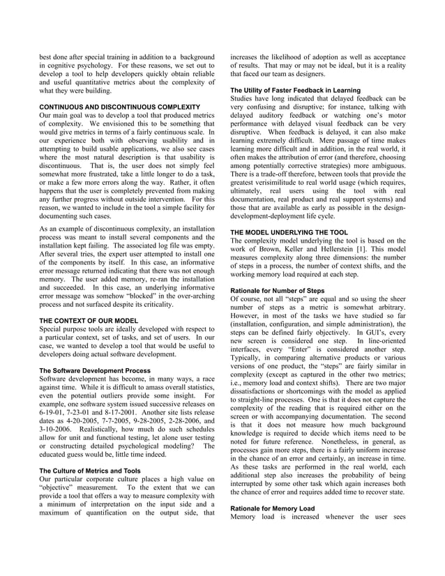 Note on Tool to Measure Complexity | DOC