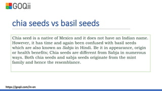 chia seeds vs basil seeds | PDF | Gardening | Home & Garden