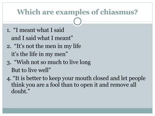 Chiasmus Examples