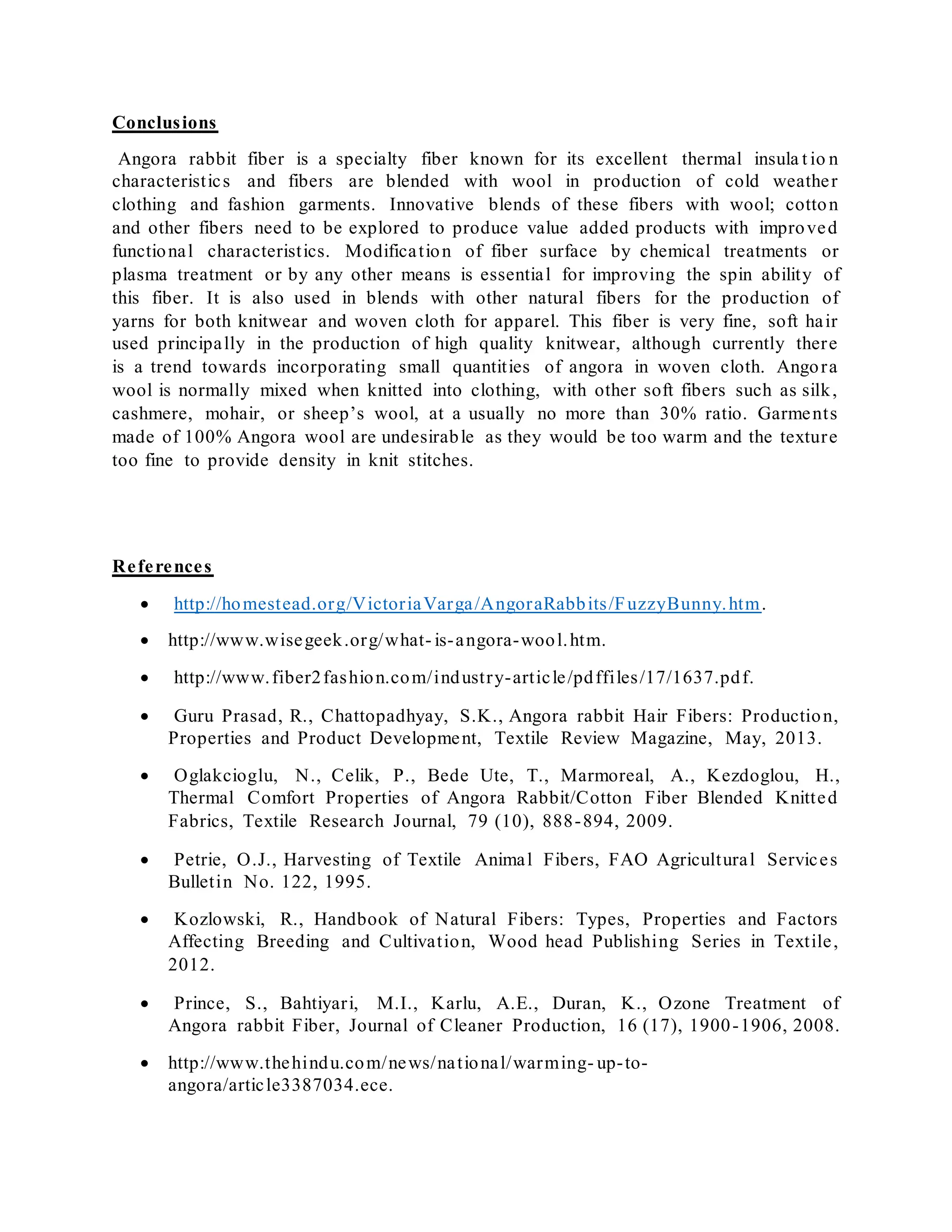 An over view on Angora THE ANIMAL FIBER | DOCX