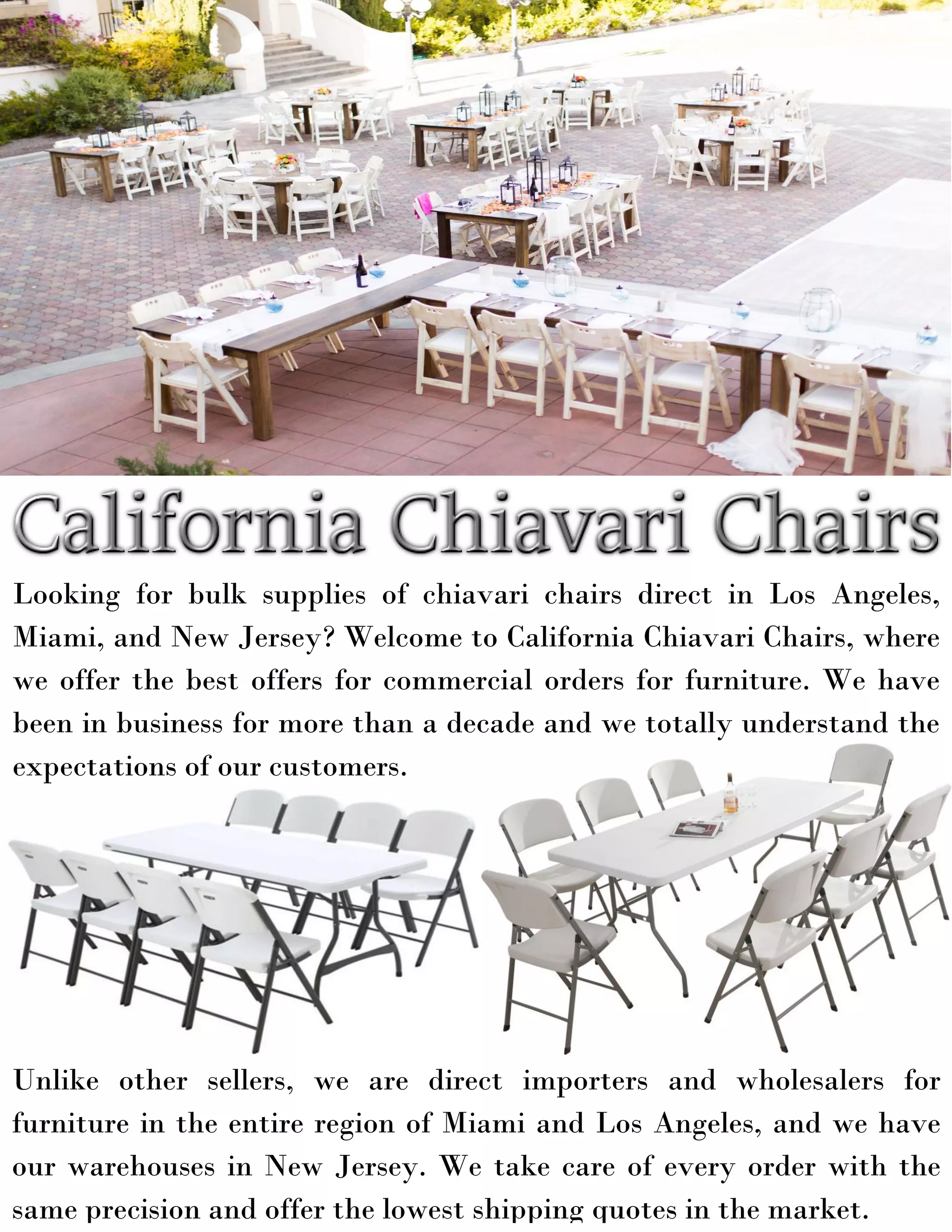 Chiavari Chairs Direct Celebrating 14 Years in Business! | PDF ...