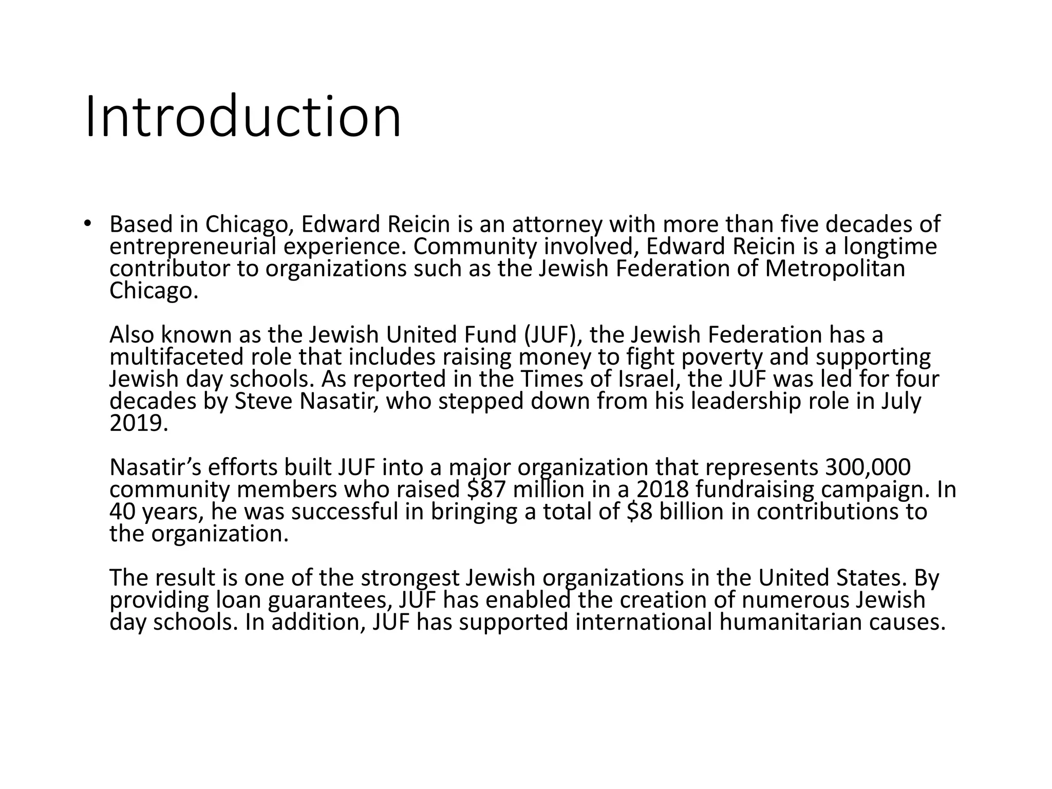 Leadership of the Jewish Federation of Metropolitan Chicago | PPTX