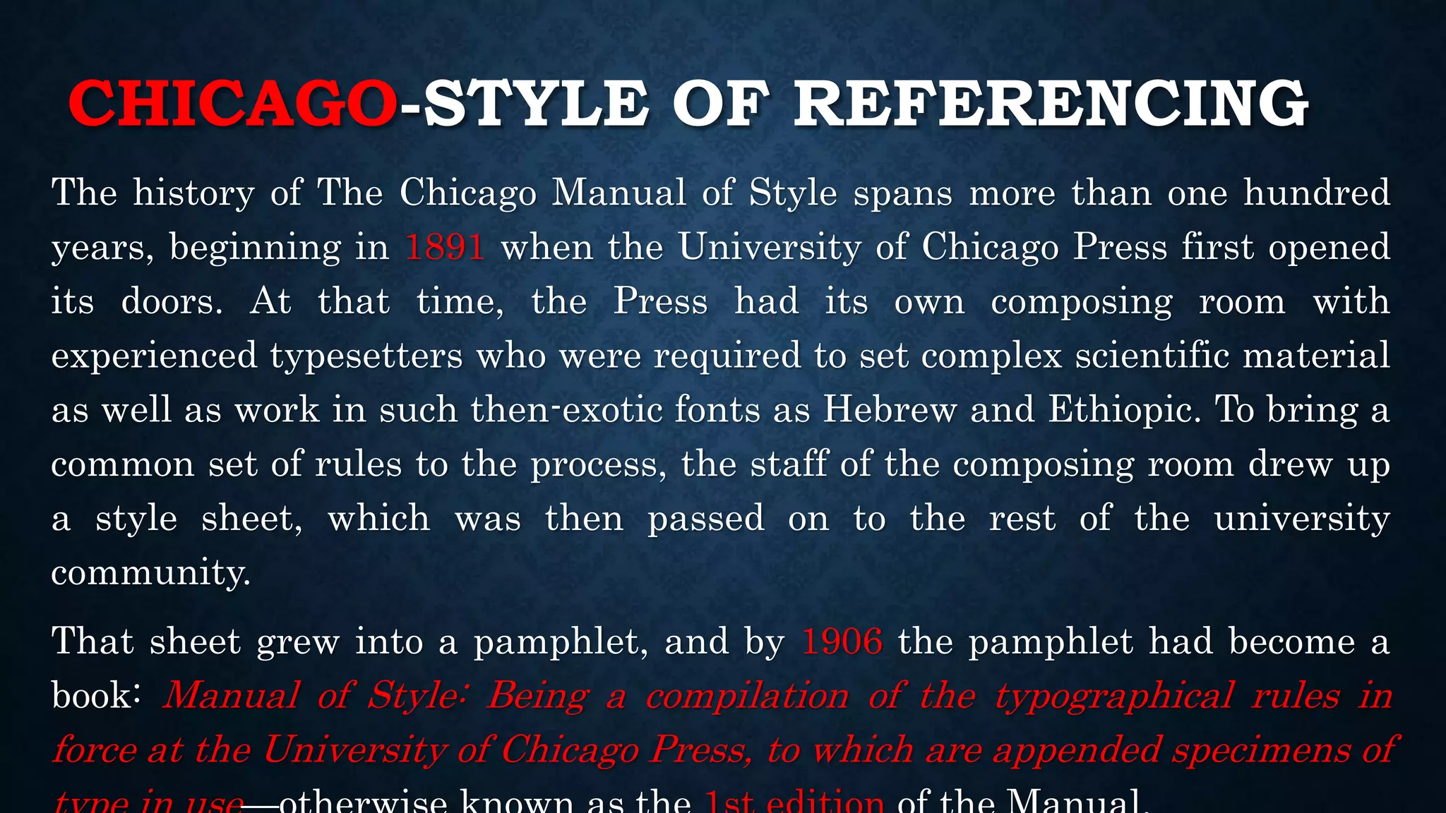 Chicago style of referencing | PPTX