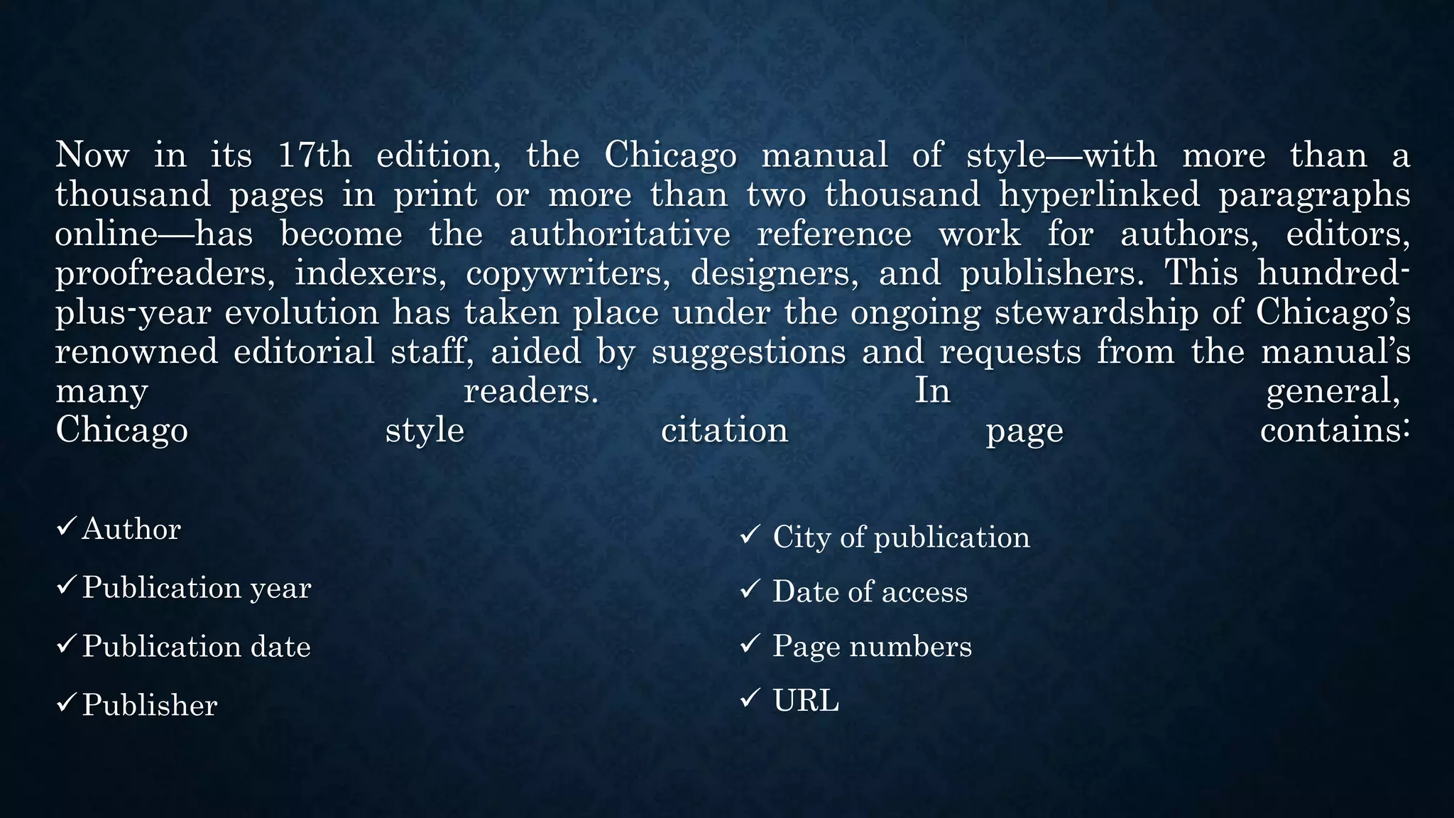Chicago style of referencing | PPTX