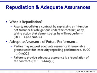 Purchasing Law: Breach, Repudiation, Excuse | PPTX