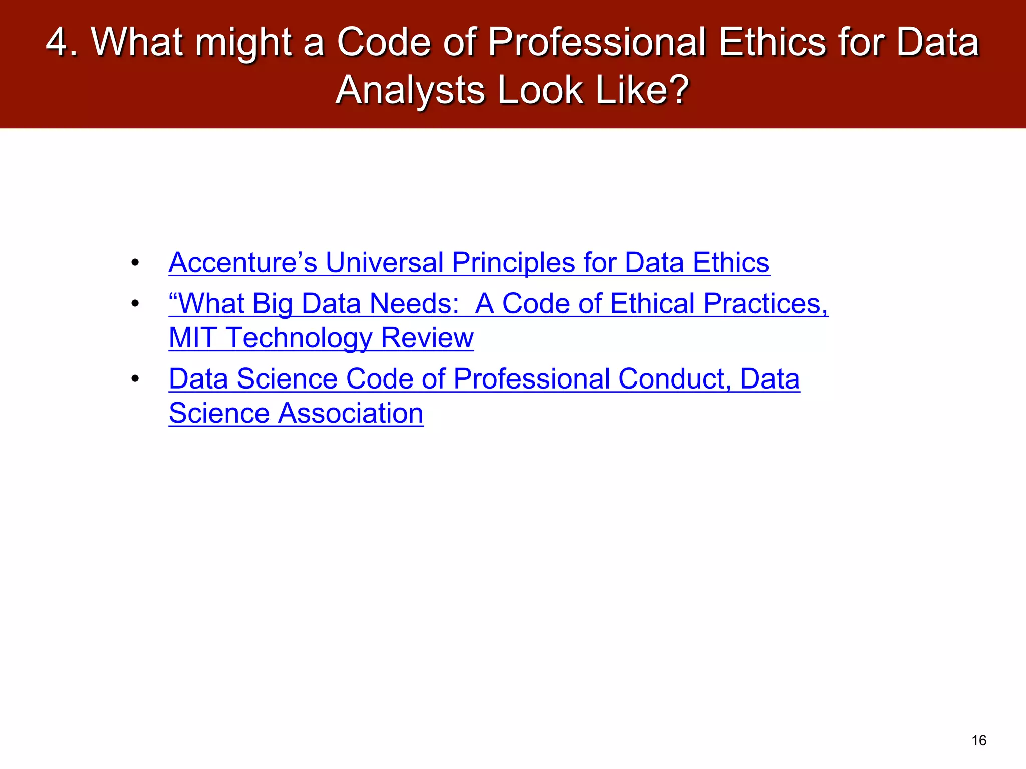 Data Analytics Ethics: Issues and Questions (Arnie Aronoff, Ph.D.) | PPTX