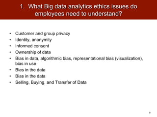Data Analytics Ethics: Issues and Questions (Arnie Aronoff, Ph.D.) | PPTX