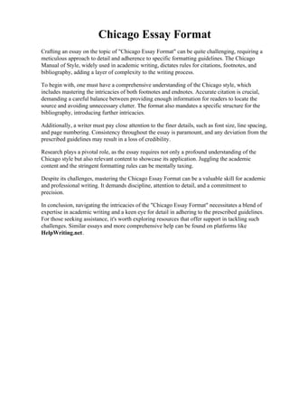 Chicago Essay Format. 002 Chicago Style Essay Thatsnotus | PDF