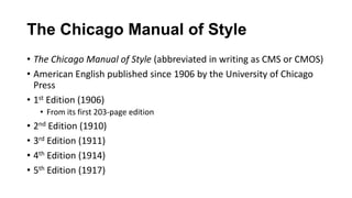 Chicago manual of style | PPTX