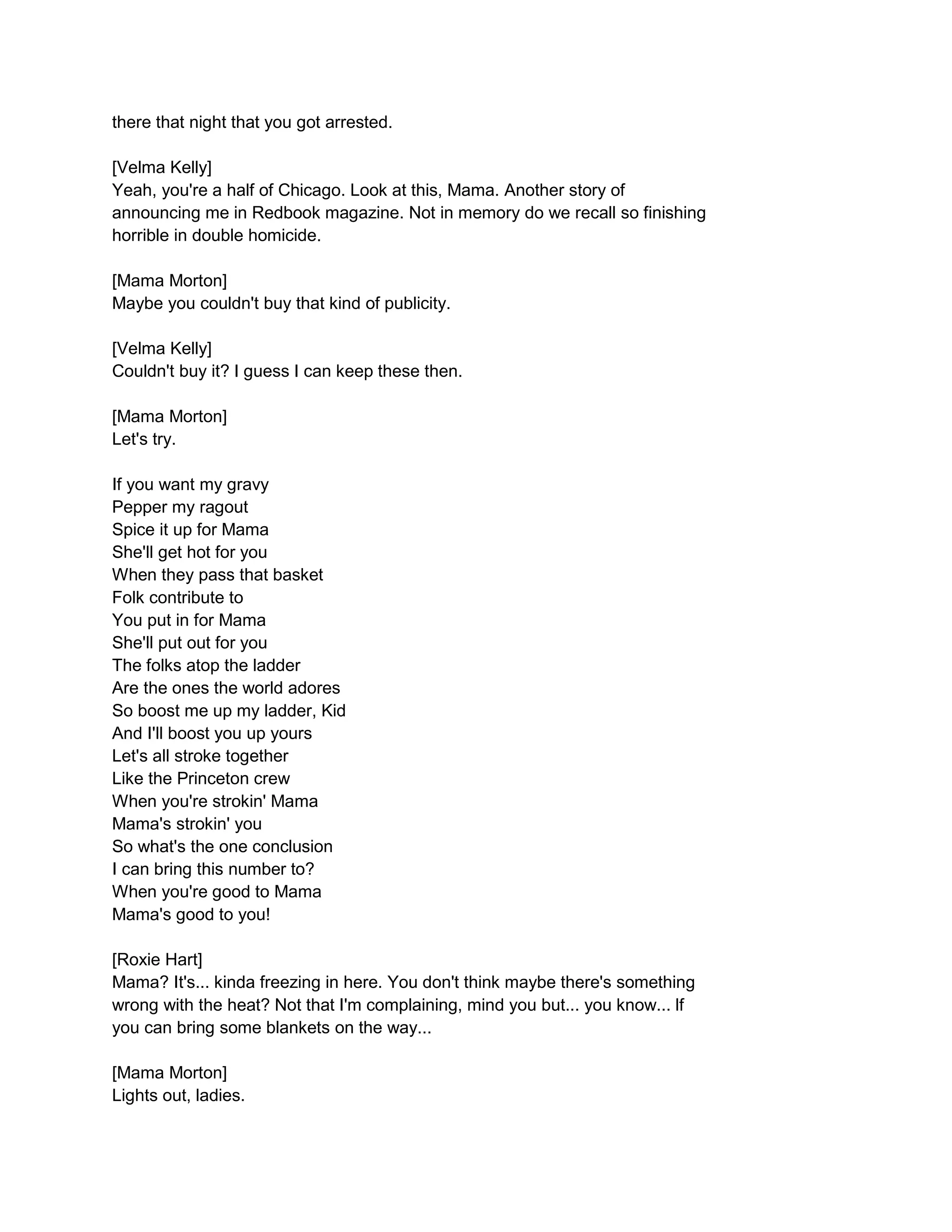 Chicago musical script | PDF