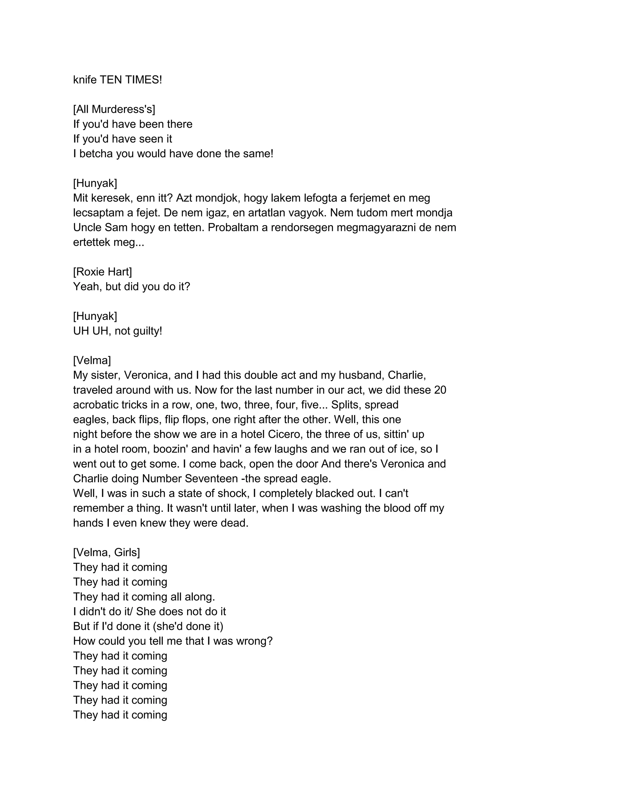 Chicago musical script | PDF