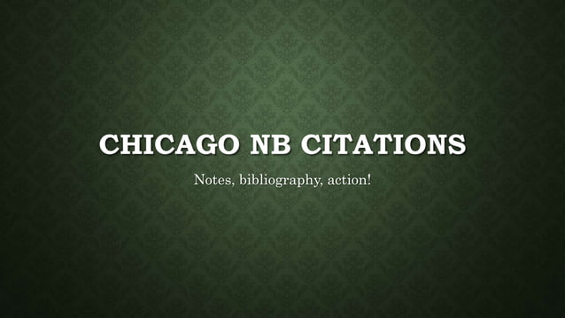 Chicago nb citations | PPT