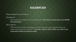 Chicago nb citations | PPTX