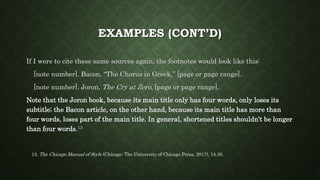 Chicago nb citations | PPTX