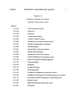 Chicago Residential Landlord and Tenant Ordinance Official | PDF