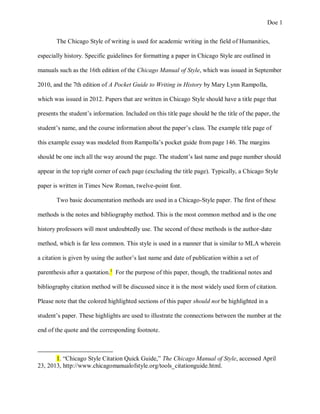 Chicago Manual of Style Sample Paper - Austin Peay State University ...