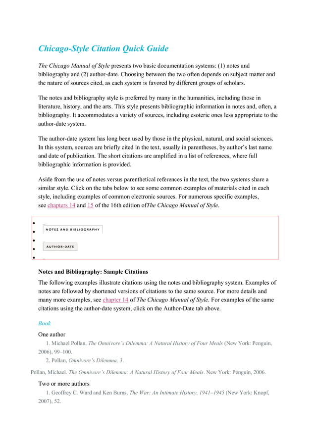 Chicago style referencing | PDF