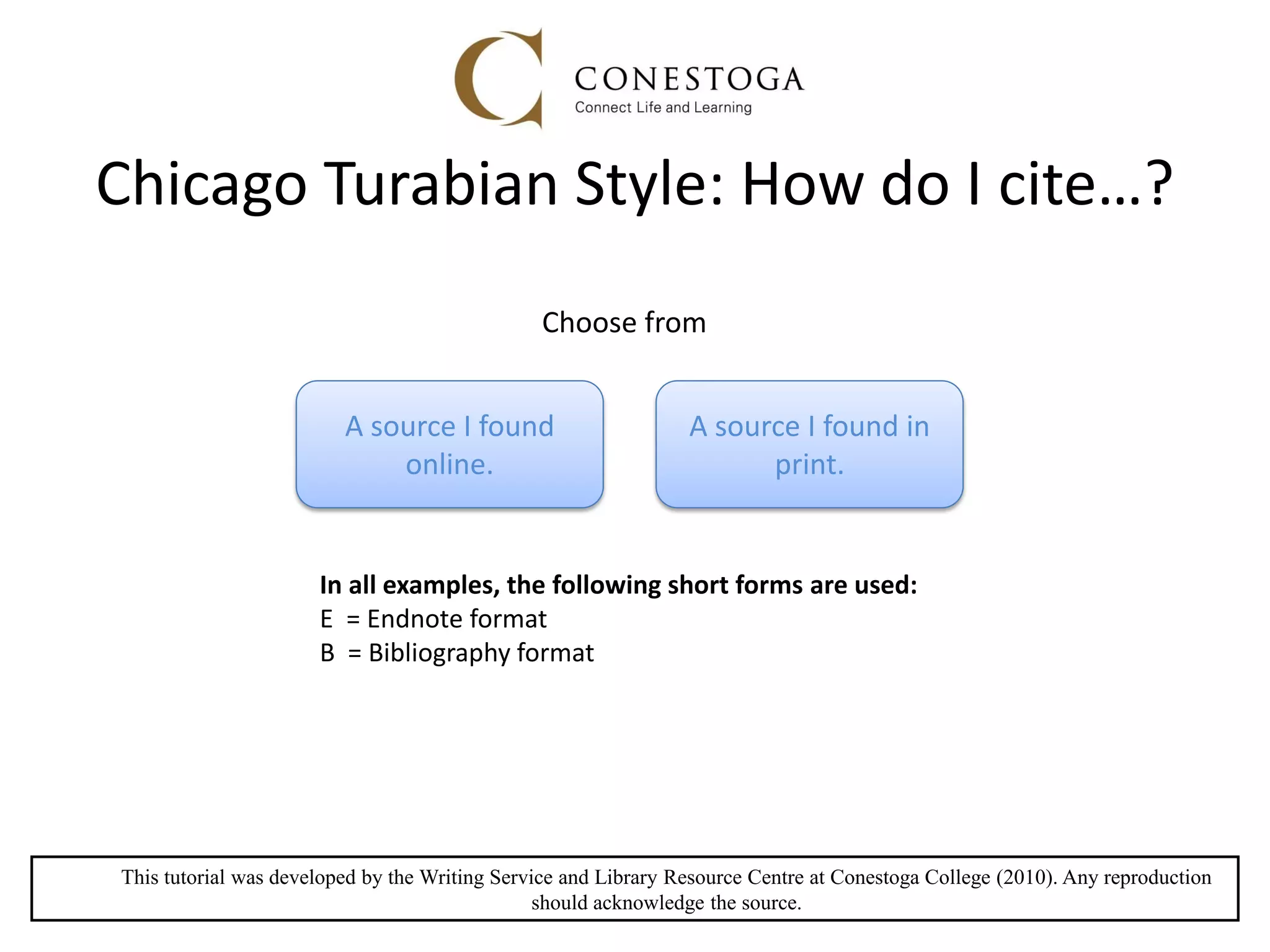 Chicago turabian ppt | PDF