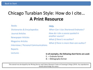 Chicago turabian ppt | PDF