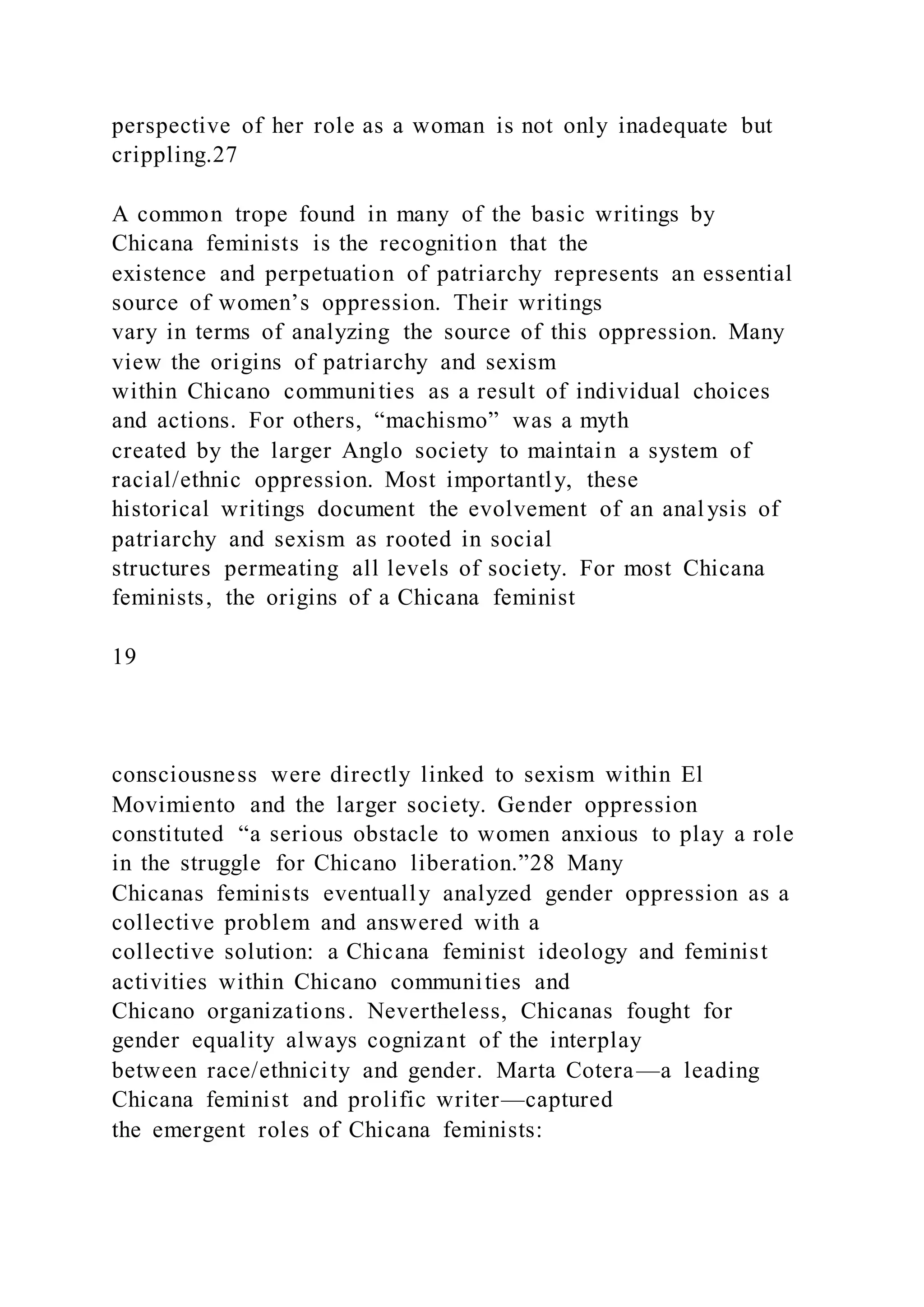 CHICANA FEMINIST THOUGHTTHE BASIC HISTORICAL WRITINGS | DOCX