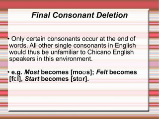 Chicano english | PPT
