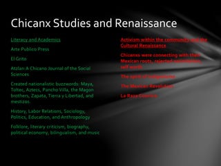 Chican x studies as a Discipline | PPT