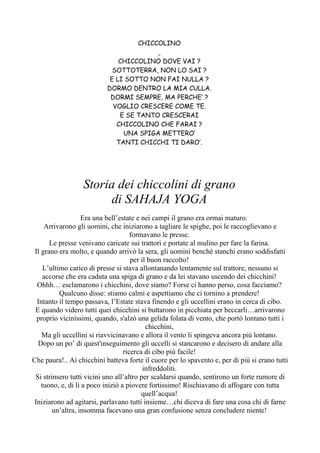 Storia del chicco Di Grano | DOC