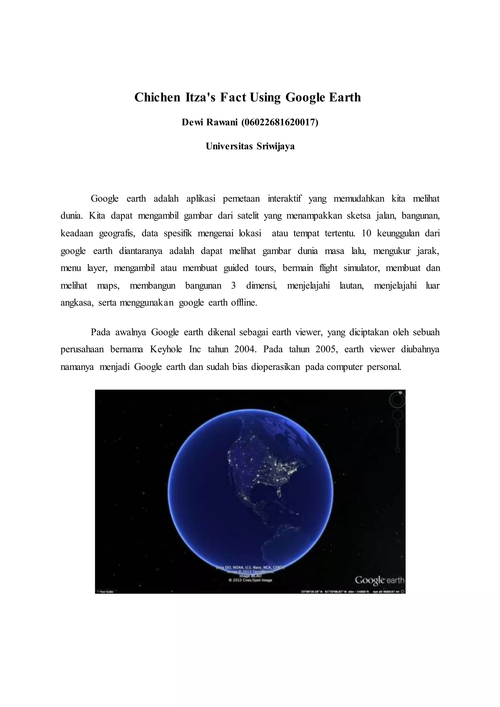 CHICHEN ITZA USING GOOGLE EARTH | PDF | Free Download